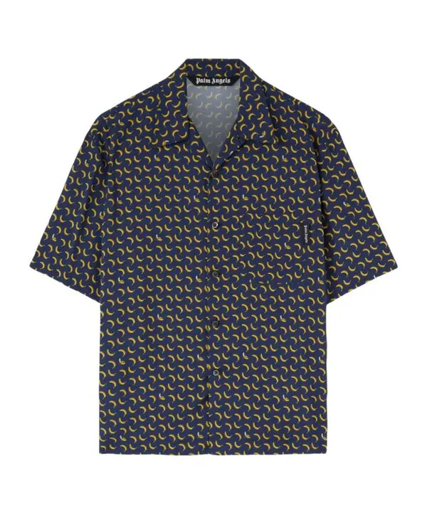 Palm Angels Banana Printed Short Sleeved Shirt