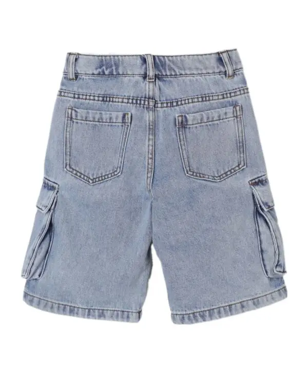 Moschino Teddy Bear Motif Cargo Shorts - Denim