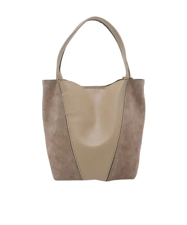Chloé Leather And Suede Tote Bag - Brown