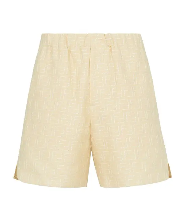 Fendi Ff Jacquard Bermuda Shorts - Nude