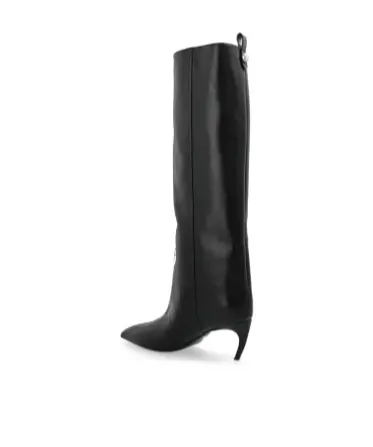 Attico The Lea Pointed Toe Stiletto Heel Boots - Black