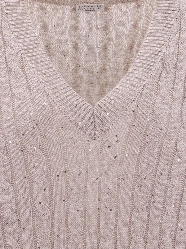 Brunello Cucinelli Sequin Embellished Knitted Jumper