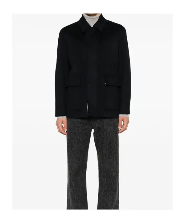 LARDINI Patch-pocket Shirt Jacket - Blue