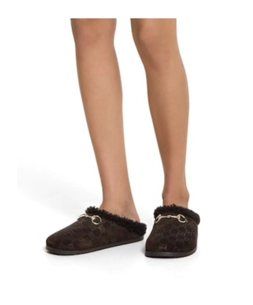 Gucci Monogrammed Slip-on Sandals