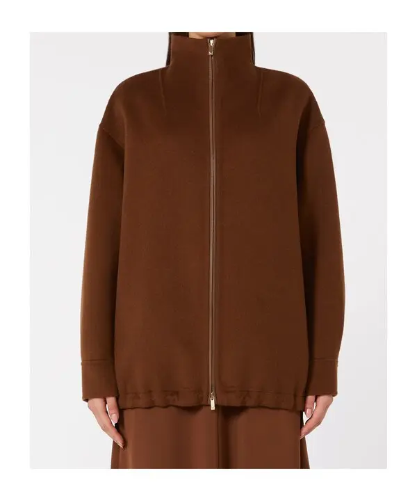 Max Mara High Neck Zipped Jacket - Chocolate