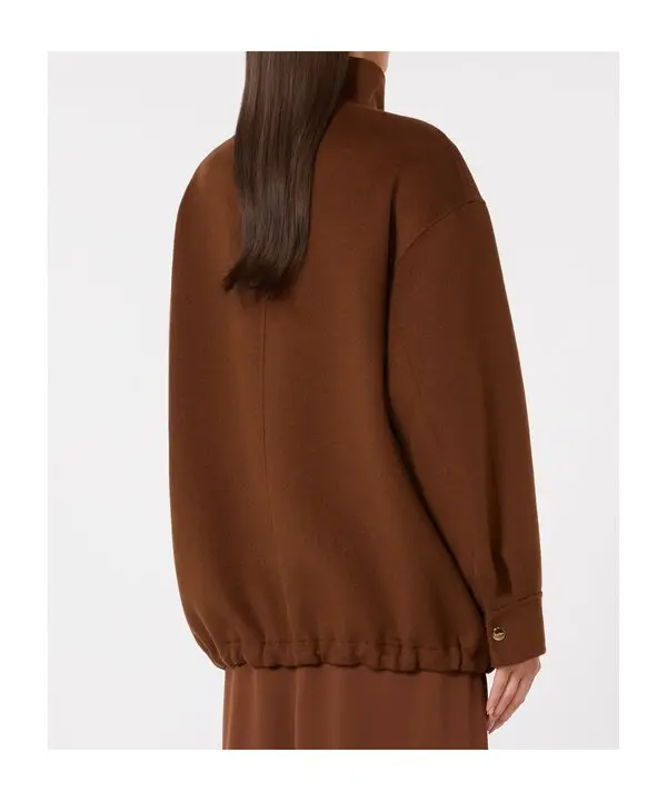 Max Mara High Neck Zipped Jacket - Chocolate