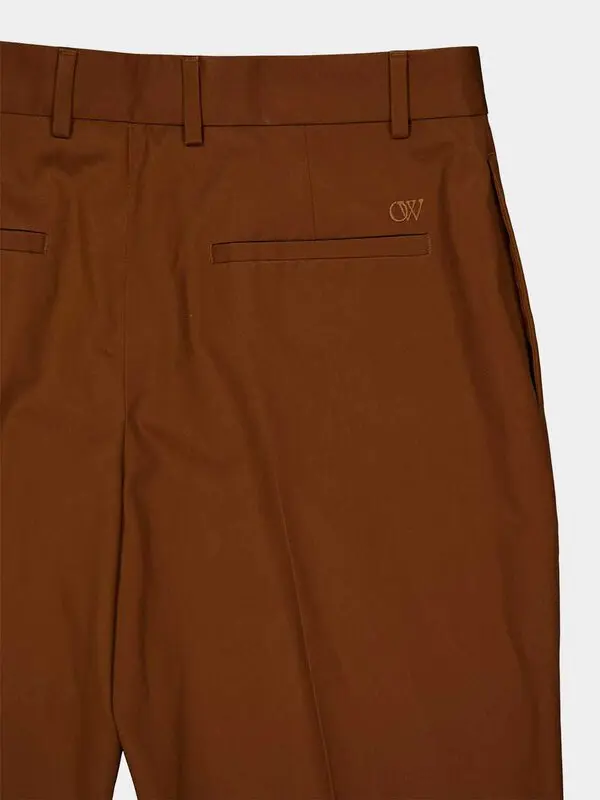Off-White High Waist Straight Leg Pants