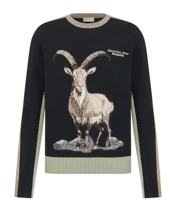 Dior Mountain Intarsia Knit Sweater - Black