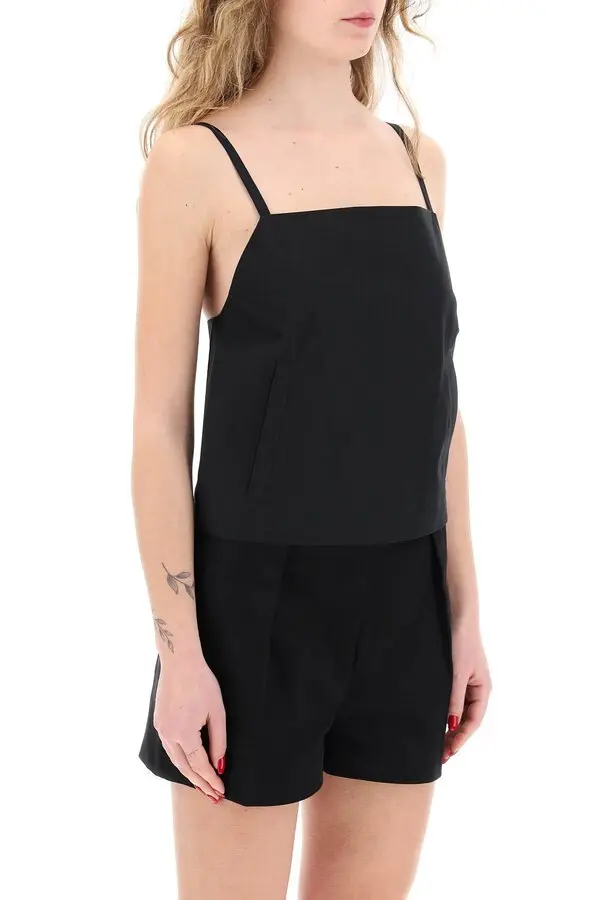 Sportmax Sleeveless Top With Buckle Detail - Black