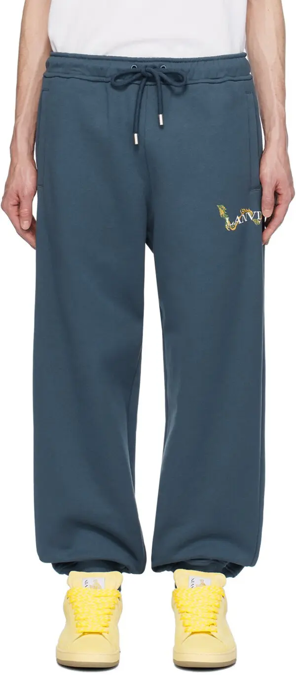 LANVIN Logo-print Cotton Track Pants