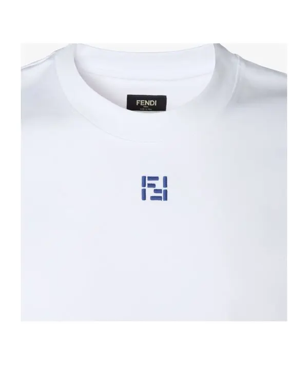 Fendi Ff Embroidered Crewneck T-shirt - White