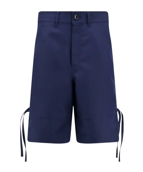 Comme Des Garçons Strap-detailed Bermuda Shorts - Blue