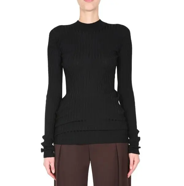 Bottega Veneta Ribbed Knit Sweater With High Neck