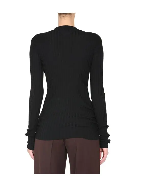 Bottega Veneta Ribbed Knit Sweater With High Neck
