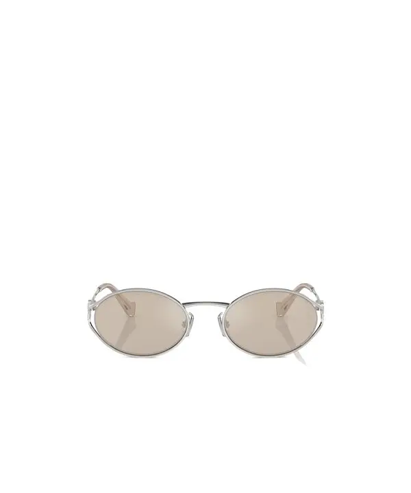 Miu Miu Oval Frame Sunglasses - Silver