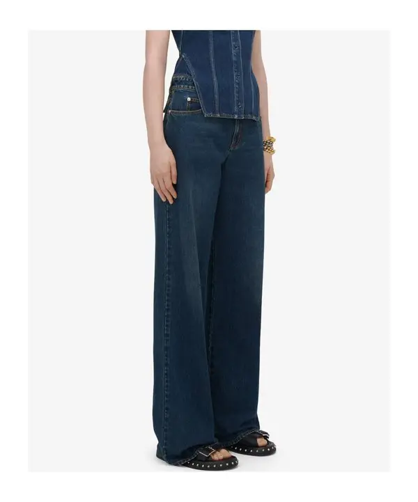 Alexander McQueen Logo Patch Wide-leg Jeans