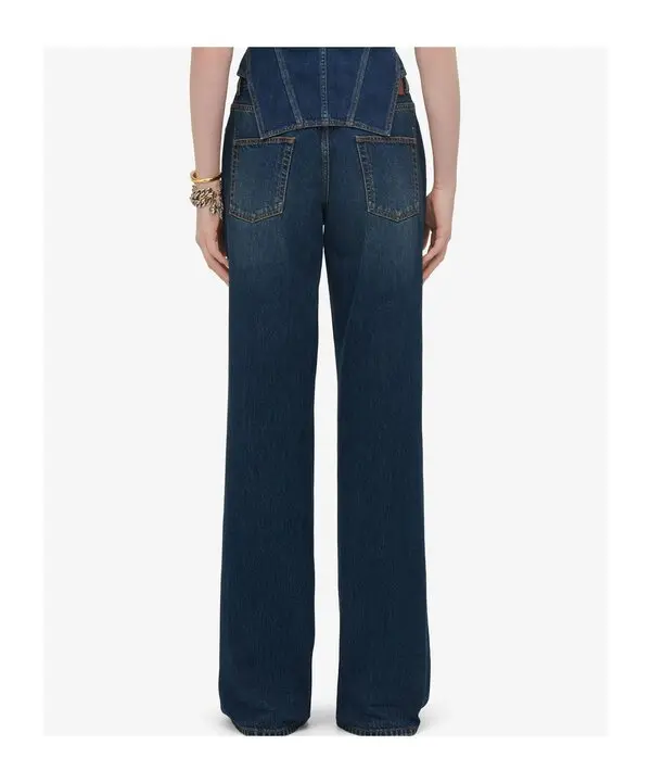 Alexander McQueen Logo Patch Wide-leg Jeans