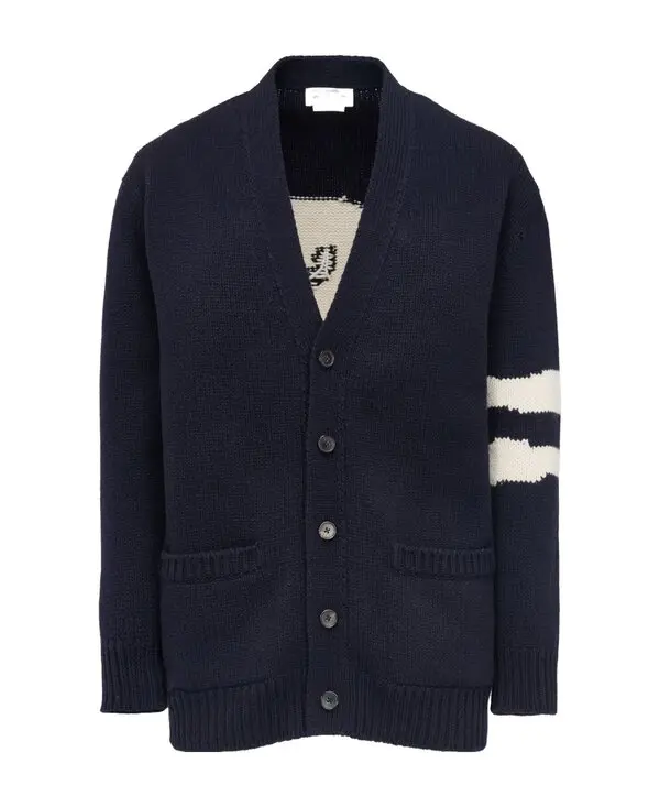 Alexander McQueen Skull Intarsia-knit V-neck Cardigan