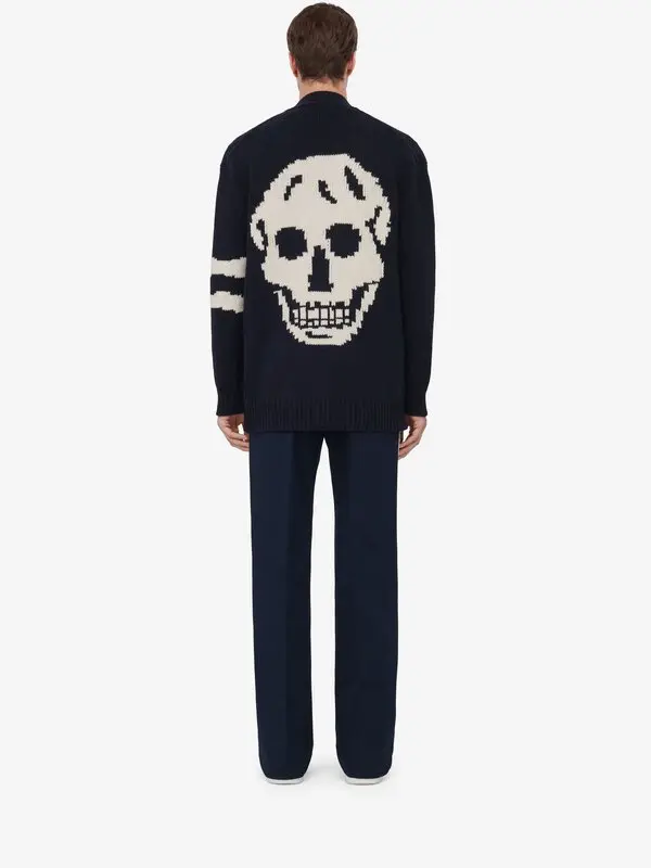 Alexander McQueen Skull Intarsia-knit V-neck Cardigan
