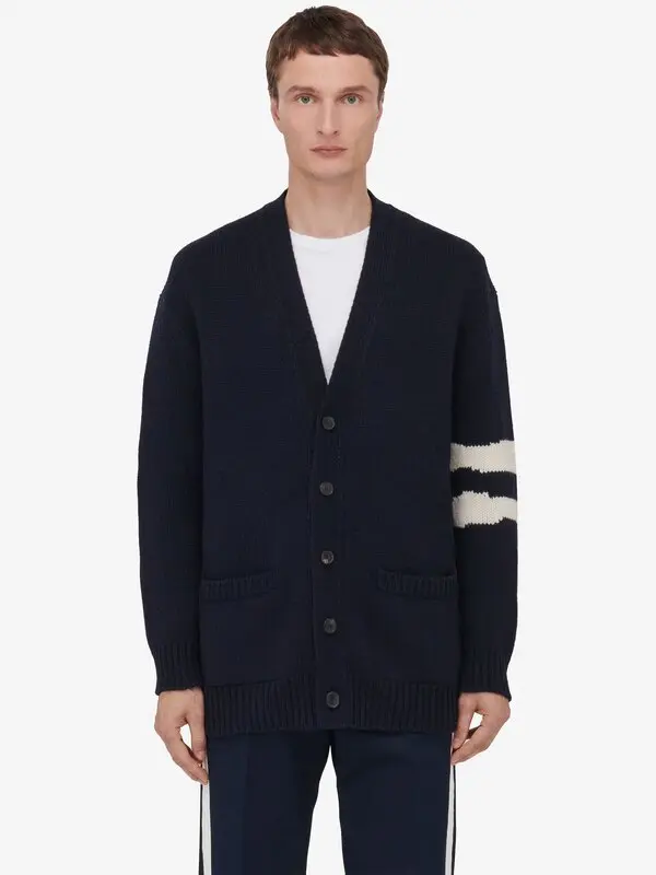 Alexander McQueen Skull Intarsia-knit V-neck Cardigan