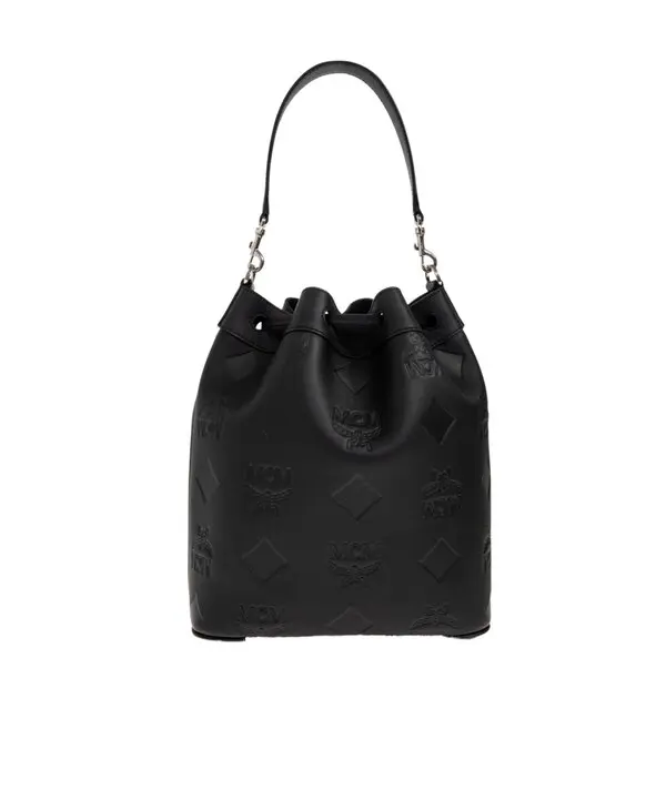 Mcm Dessau Medium Drawstring Bag - Black