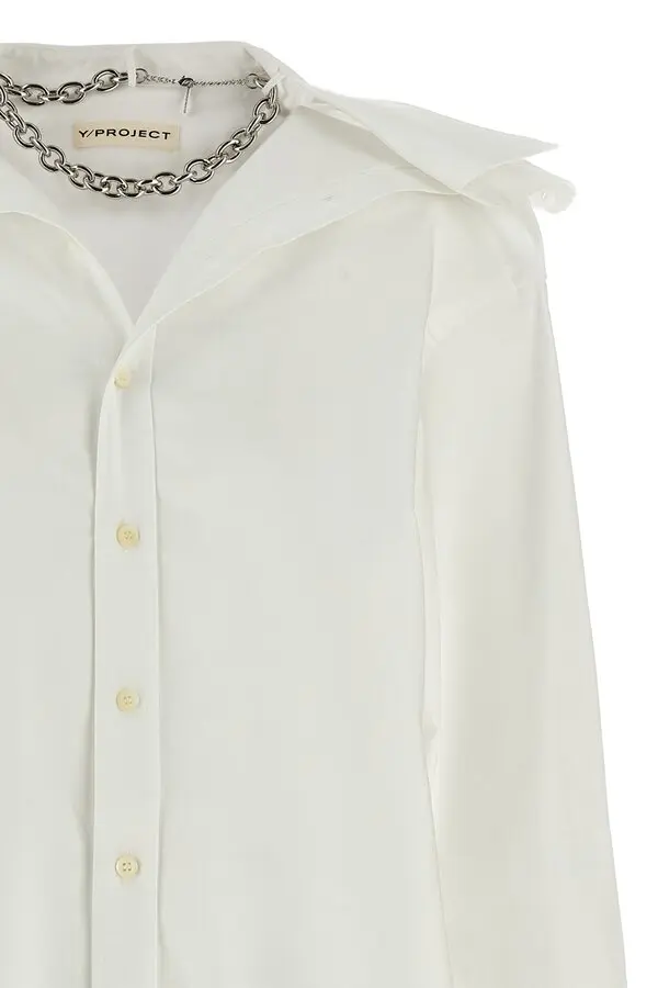 Y/project Asymmetrical Hemmed Shirt Dress With Detachable Chain Detail