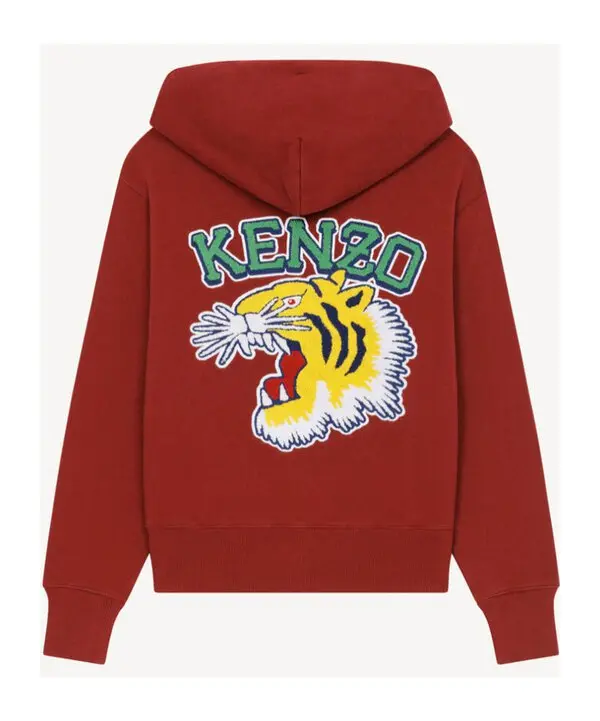 Kenzo Logo Tiger Oversized Hoodie Sweatshirt - Red