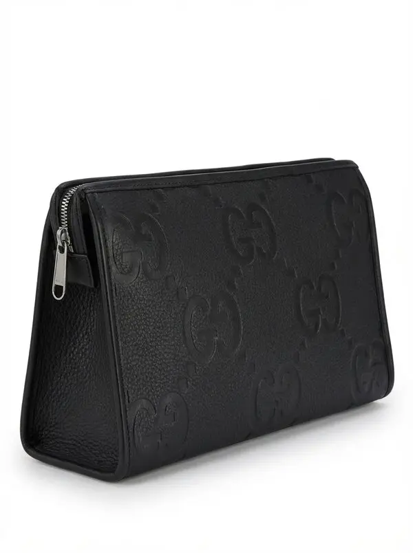 Gucci Jumbo Gg Zipped Clutch Bag - Black