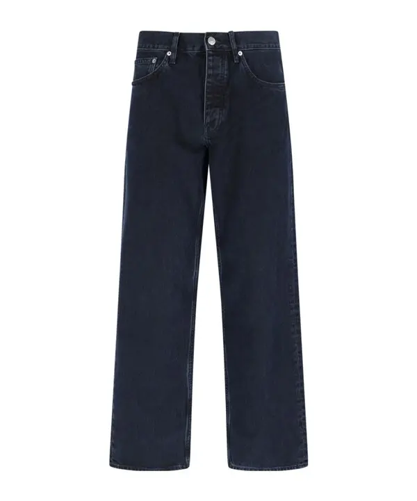 SUNFLOWER Logo Patch Wide-leg Jeans - Black