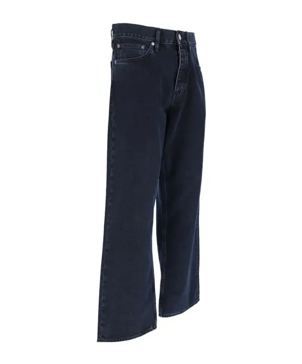 SUNFLOWER Logo Patch Wide-leg Jeans - Black