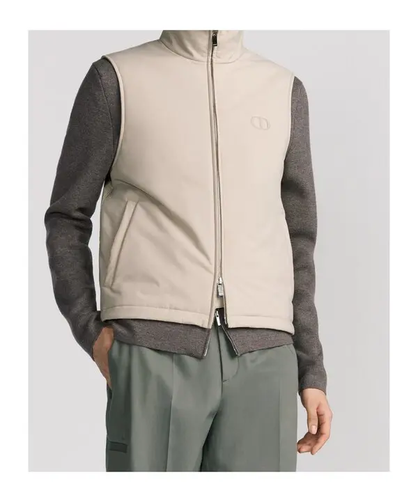 Dior Cd Icon Zipped Vest - Beige