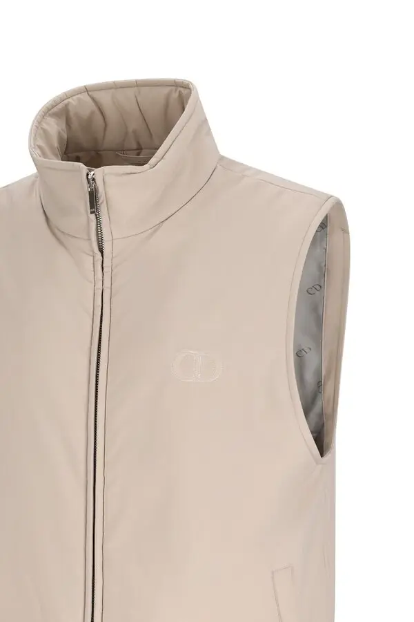 Dior Cd Icon Zipped Vest - Beige