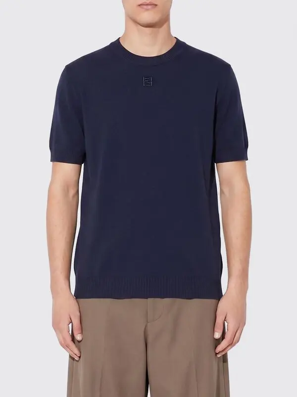 Fendi Short-sleeve Crew Neck Sweater - Blue