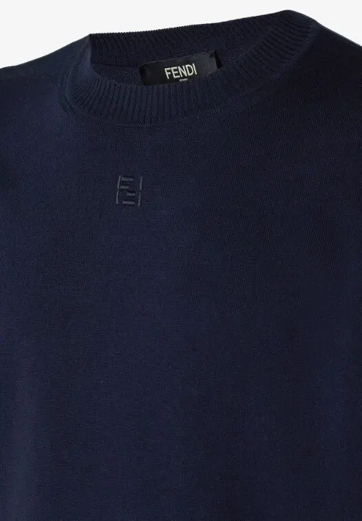 Fendi Short-sleeve Crew Neck Sweater - Blue