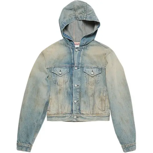 Acne Studios Hooded Denim Jacket - Gray