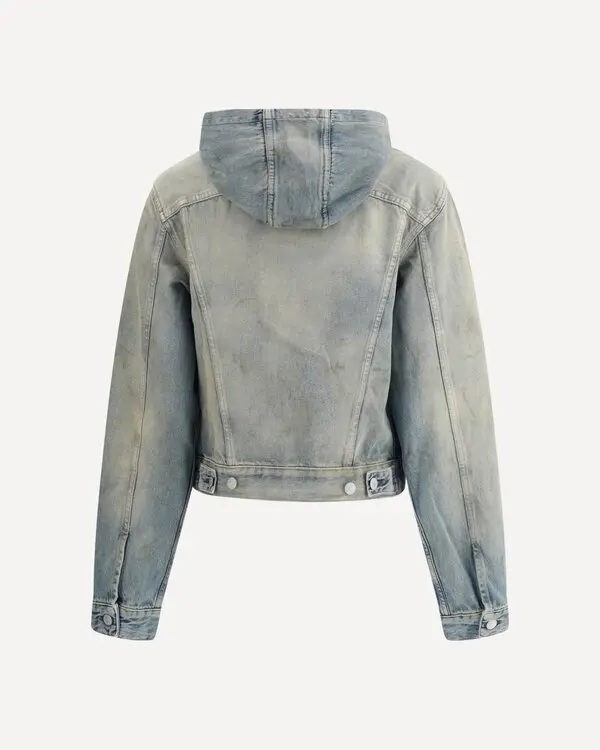 Acne Studios Hooded Denim Jacket - Gray