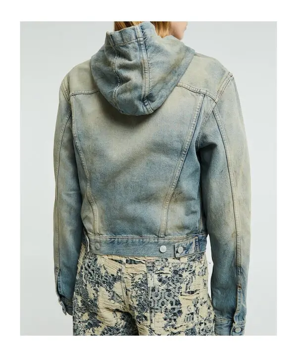 Acne Studios Hooded Denim Jacket - Gray