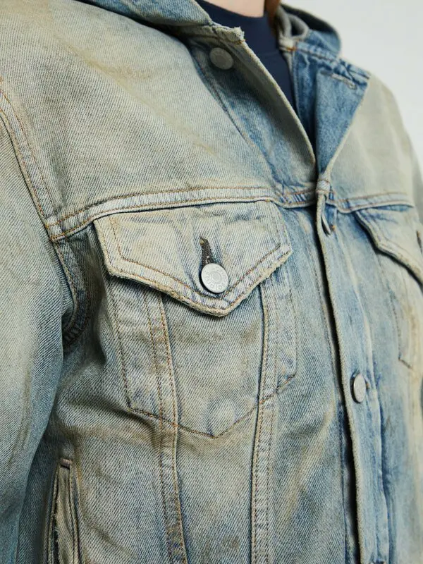Acne Studios Hooded Denim Jacket - Gray