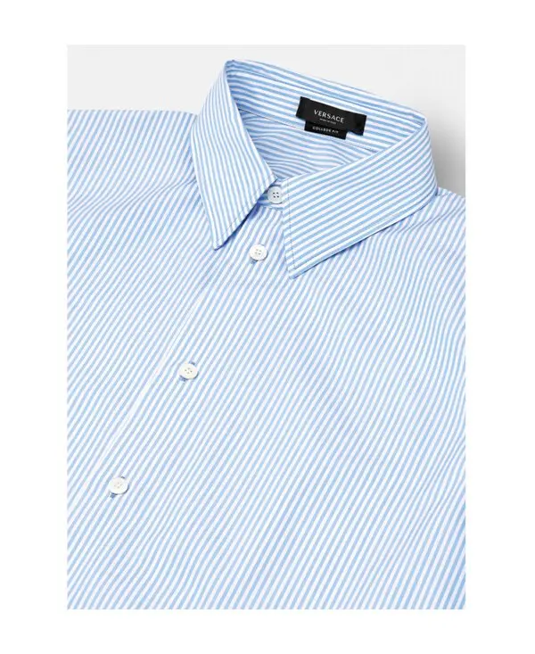 Versace Seashell Baroque Striped Buttoned Shirt