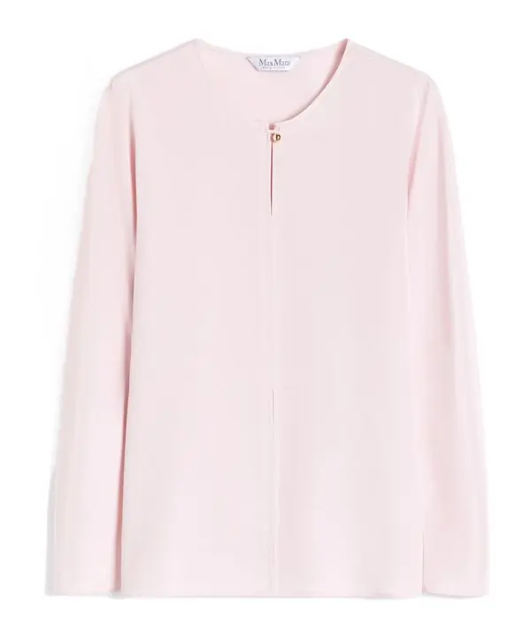 Max Mara Long Sleeve Blouse With Keyhole Detail - Pink