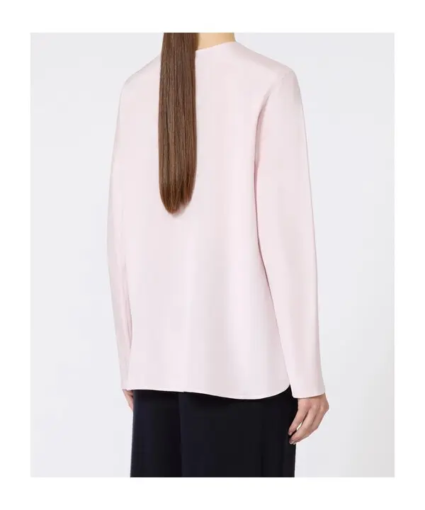 Max Mara Mitico Crewneck Long-sleeved Blouse - Pink