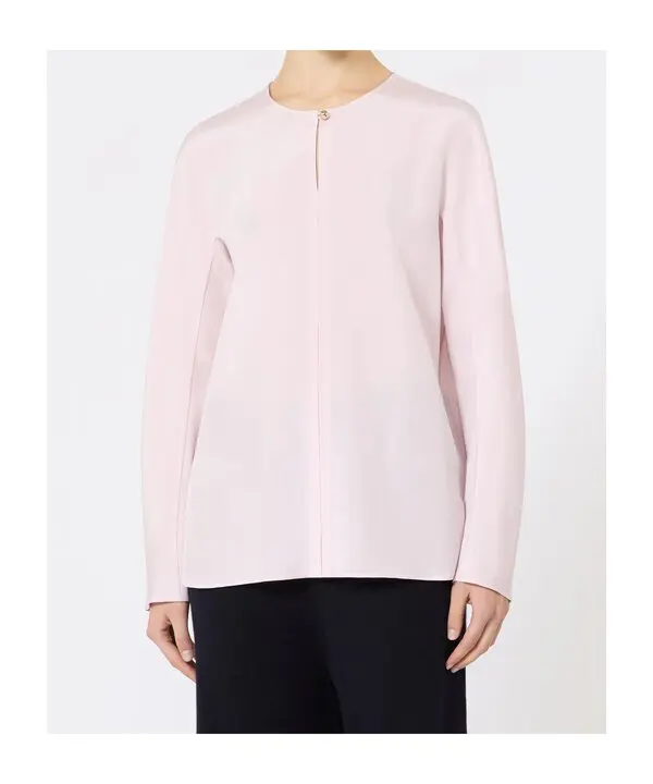 Max Mara Mitico Crewneck Long-sleeved Blouse - Pink
