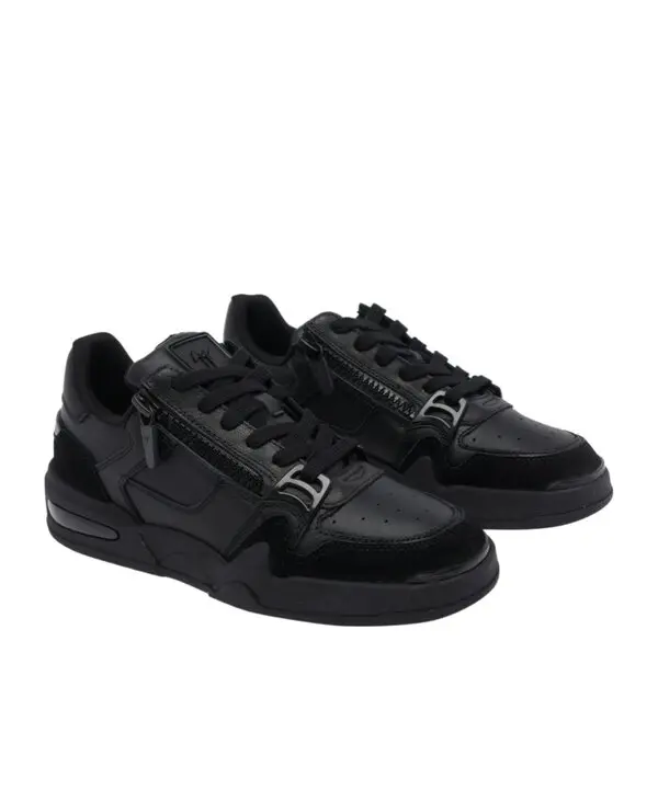 GIUSEPPE ZANOTTI Zip-detail Lace-up Sneakers - Black