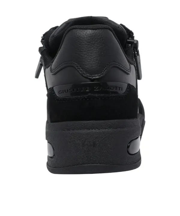 GIUSEPPE ZANOTTI Zip-detail Lace-up Sneakers - Black