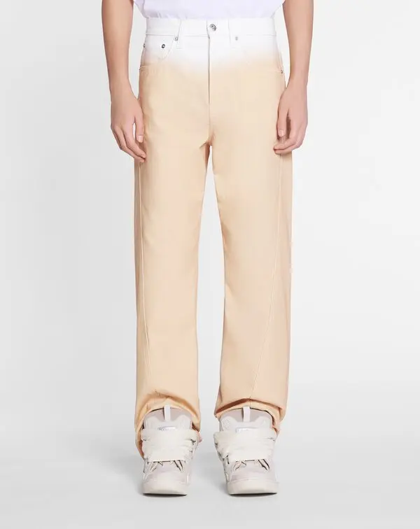 LANVIN Logo Patch Straight Leg Jeans