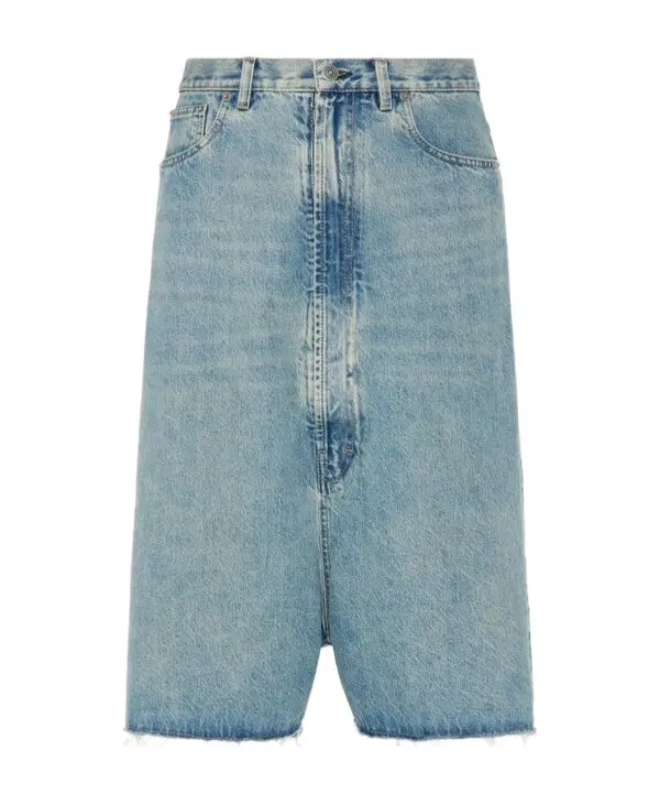 MAISON MARGIELA Dropped Crotch Denim Shorts - Light Blue