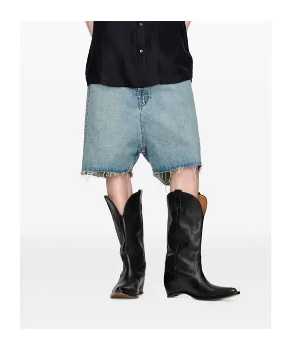 MAISON MARGIELA Dropped Crotch Denim Shorts - Light Blue