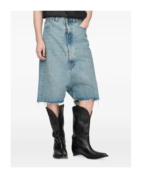 MAISON MARGIELA Dropped Crotch Denim Shorts - Light Blue
