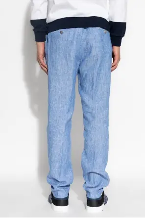PAUL  SHARK Paul & Shark Linen Trousers With Keychain Detail