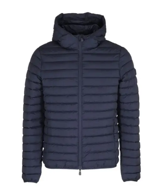 SAVE THE DUCK Zip-up Hooded Down Jacket - Black
